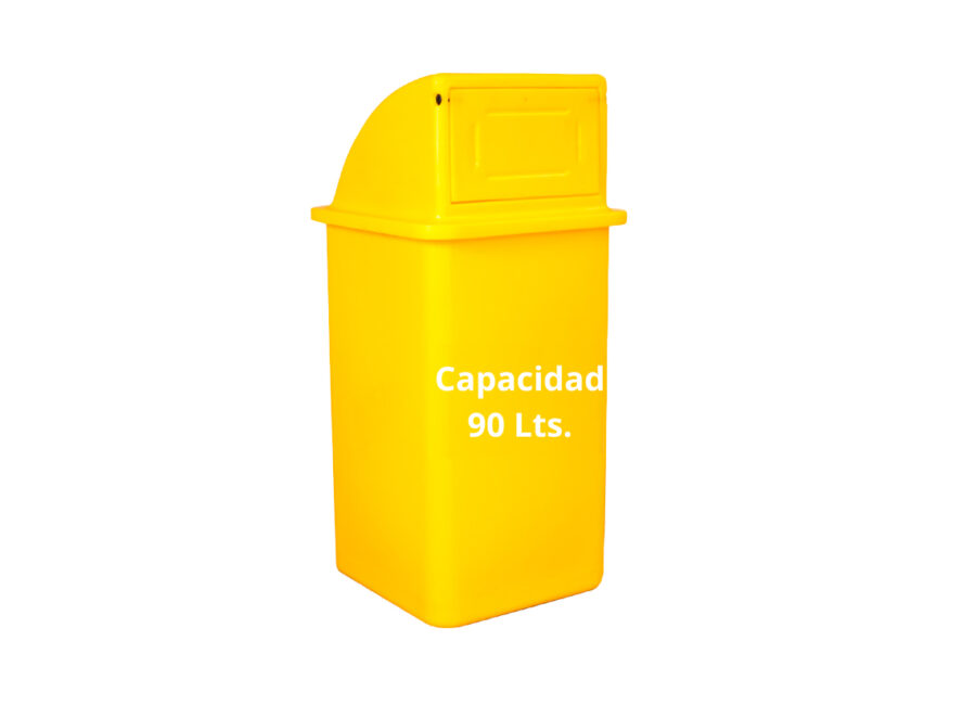 Tacho de basura 90 Litros Amarillo | Servigama